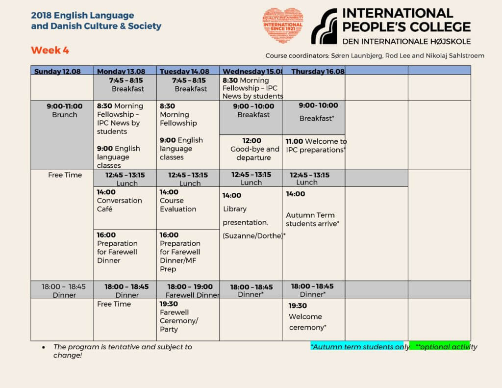 2018 English Language and Danish Culture program at International ...